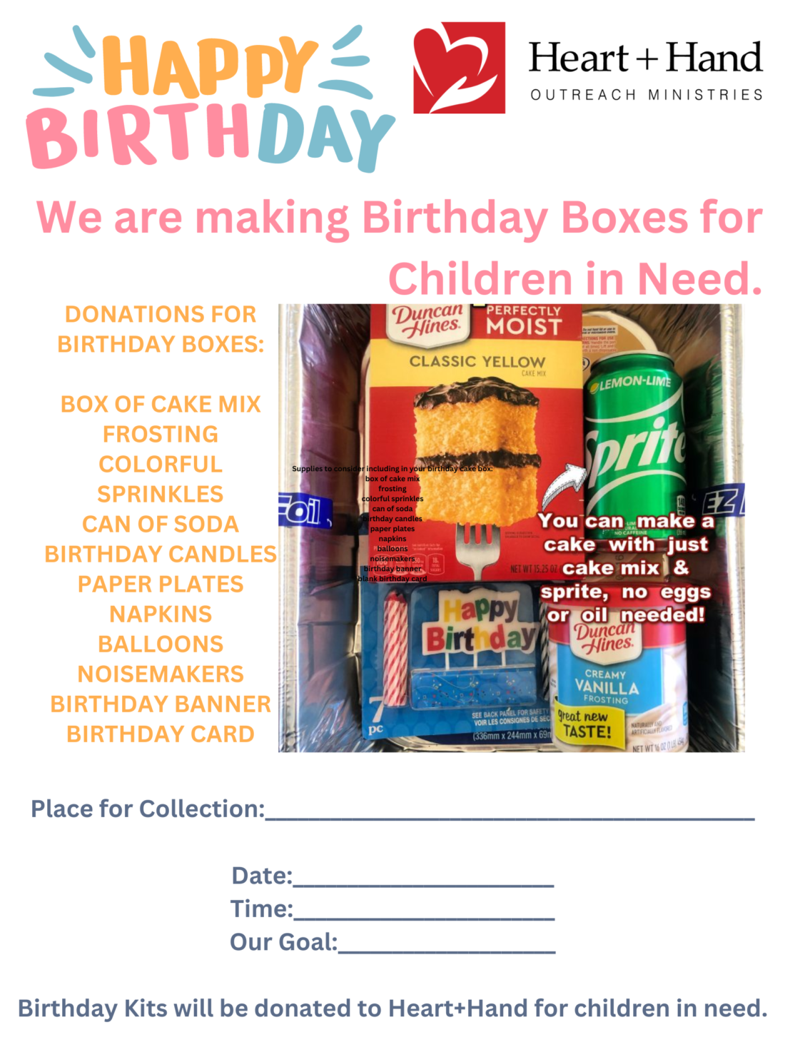 Community Happy Birthday Collection – Heart + Hand Outreach Ministries